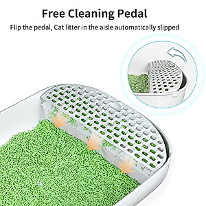 FLARUZIY Cat Litter Box, Foldable Large Portable Litter Box with Shovel Storage Space, Prevents Urine and Litter Leakage, Fully Enclosed Litter Box Isolates Odor, Portable for Outdoor Travel