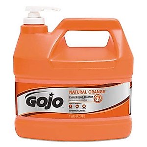 GOJO 0955-04 Natural Orange Pumice Hand Cleaner with Pump Bottle, 1 gal (Pack of 4)