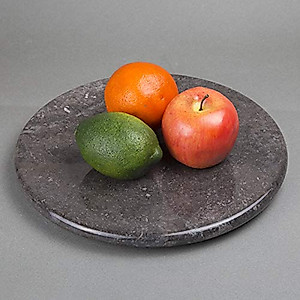 Creative Home Charcoal Marble 12" Diam. Round Cheese Board