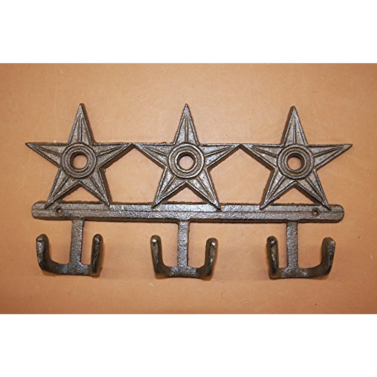 Texas Bath Decor Lone Star Towel Hooks Horseshoe Wall Hooks Solid Cast Iron, 12 inch Wide, W-72, Bundle 3 Items