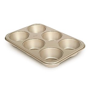 Glad Jumbo Muffin Pan Nonstick - Heavy Duty Metal Cupcake Tin with Large Baking Cups, Jumbo 6-Cup