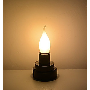 OPALRAY C35 4W(40W Incandescent Equivalent) LED Candelabra Bulb, LED Filament Light, Normal E26 Base, 2700K Warm White Light, Dimmable, Frosted Glass, Flame Tip, 5 Pack