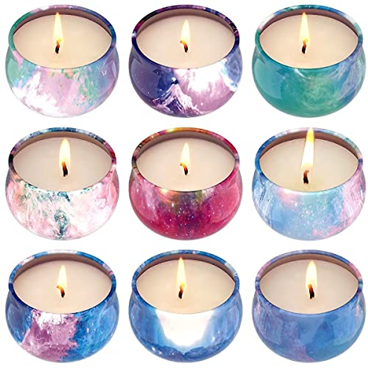 Sctress Candle Gift for Women 2.2OZ 9 Pack Make with Soy Wax and Oils Stress Relief and Aromatherapy Candle Sets