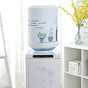 MiDube Water Dispenser Barrel Covers, Durable Fabric Bucket Decor, Reusable Furniture Standard Cover Protector for Home, Office and 5 Gallon Water Bottle (Chlorophytum)