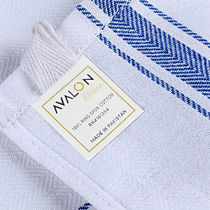 Avalon Kitchen Dish Towels Set (Value Pack of 15) Size 15x25 Inch, 100% Cotton Soft & Absorbent Linen Kitchen Towels, Tea Towels, Reusable Cleaning Cloths for Household Cleaning (Blue)