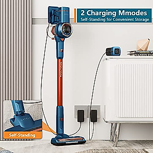 ORFELD Cordless Vacuum Cleaner with LED Display, Cordless Stick Vacuum with 28000Pa Powerful Suction, 50Mins Runtime, 6 in 1 Stand-Up Design and Quiet Vacuum for Carpet Hard Floor Pet Hair