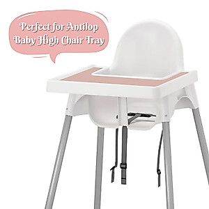 Kalovin High Chair Placemat for IKEA Antilop Baby High Chair, Silicone Placemats, High Chair Tray Finger Foods Placemat for Babies, Toddlers (Blush)