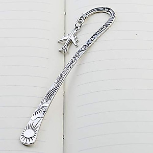 AKTAP Reading Lover Gift Airplane Bookmarks Book Gift for Travel Enthusiast Flight Attendant Book Jewelry Fly Safe Gift (Airplane Bookmarks)