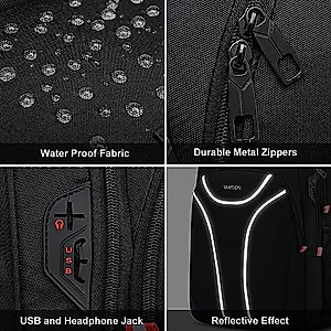 YAMTION Laptop Bookbag,17 Inch School Backpack Large for Men College Backpack with USB for High School Teen Students Adult Business Work Office Travel