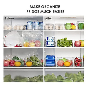 LSZ fridge organizer 6Pcs Refrigerator Organizer Bins Set, Clear Fridge Organizer, 14 Grid Egg Tray Beverage Box BPA Free Pantry Organization fridge organizer
