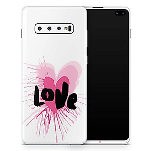 DesignSkinz Splattered Pink Love Protective Vinyl Decal Wrap Skin Cover Compatible with The Samsung Galaxy S20 (Screen Trim & Back Glass Skin)