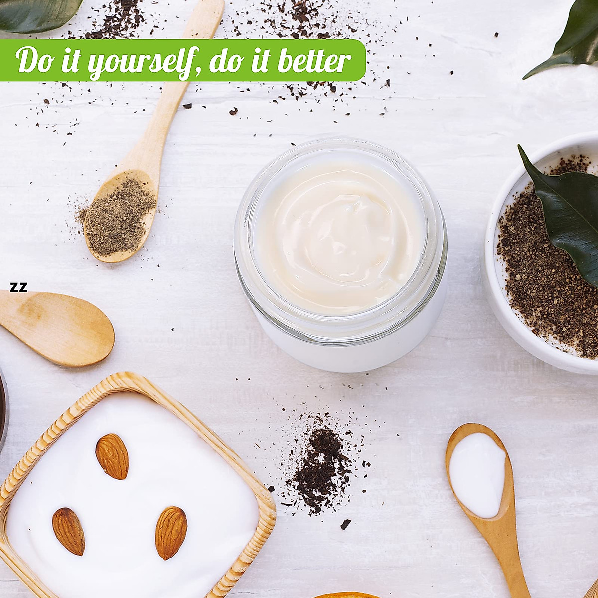 2oz Jars with Lids, HOA Kinh 30 Pack Clear Glass Jars with Lids Empty Cosmetic Containers Round Airtight Glass Jar with Inner Liners and black Lids for Storing Lotions, Powders, and Ointments