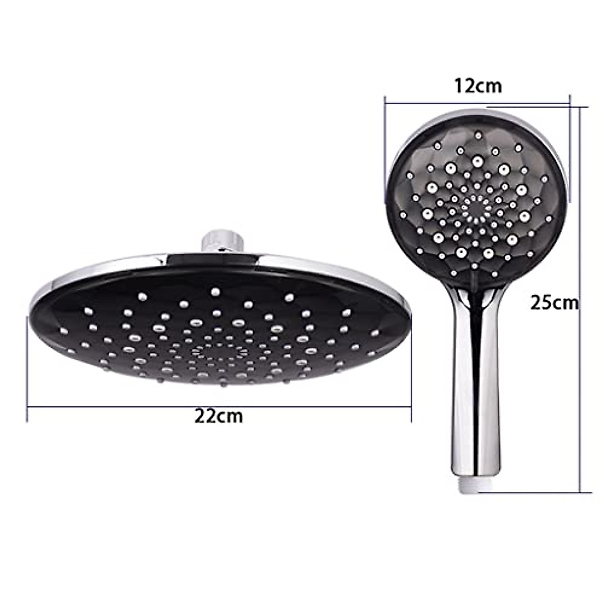 ZLXDP Shower Head Black Waterfall Bath Ceiling Top High Pressure Micro Bubble Hydromassage for Bathroom Accessory