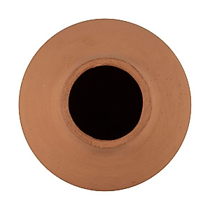 Foreside Home and Garden Natural Handthrown Terracotta Bud Vase with Southwest Pattern