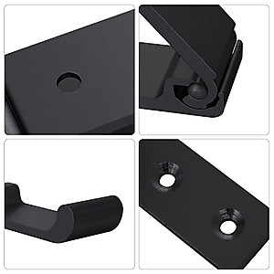 QXSKSLH Black Folding Wall Hook 4PCS Folding Coat Hooks for Hanging Heavy Duty Coat & Bag & Backpack & Hat & Headphone Foldable Coat Hooks Wall Mounted Saves Space (4, Black)