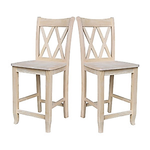 International Concepts 24-Inch Double X Stool, Unfinished