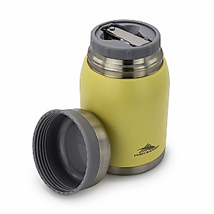 HIGH SIERRA, 24 oz Food Thermos with Spoon, Double Wall Insulation, 18/8 Stainless Steel, Keeps Warm for Up To 12 Hours, Leakproof Lid Doubles Up as a Serving Bowl, Wide Mouth for Easy Cleaning