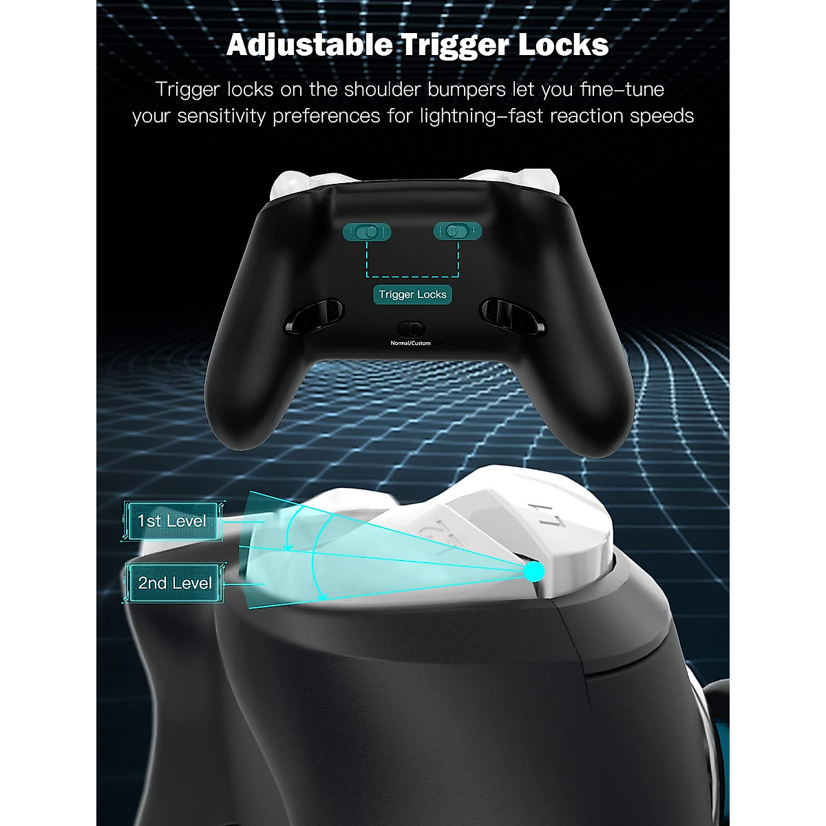 NexiGo Elite Switch Pro Controller with 4 Back Buttons, Swappable D-pad & Left Joystick, Trigger Stops, Turbo, Dual Vibration, Bluetooth, for Nintendo Switch/Lite/OLED