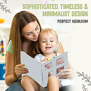 Baby Memory Book First 5 Years Journal And Baby Handprint Footprint Keepsake Kit Bundle - All Family, LGBT, Single Mom Dad, Adoptive - Baby Prints Photo Frame for Newborn