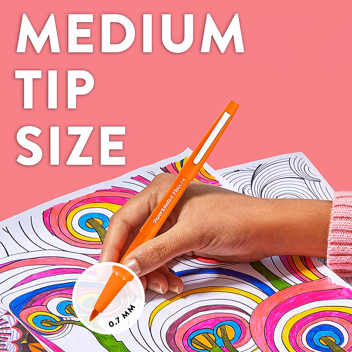 Paper Mate Flair Original Fibre Tip Pen Medium 1.0mm Pack of 12