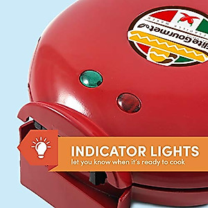 Elite Gourmet EQD413# Non-Stick Electric, Mexican Taco Tuesday Quesadilla Maker, Easy-Slice 6-Wedge, Grilled Cheese, 8 Inch, Red