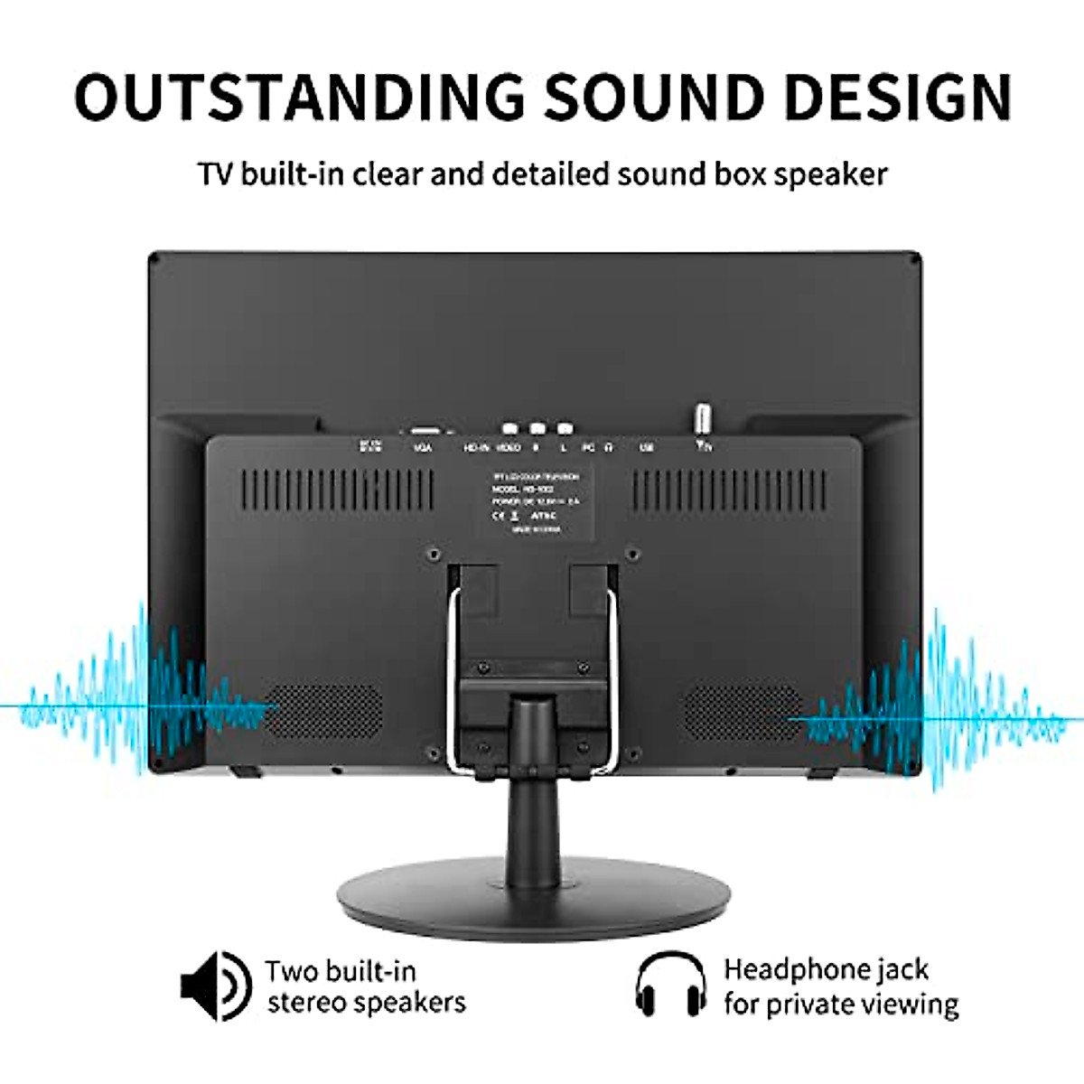 othoig 17 inch TV,Small Widescreen LED TV with Digital ATSC Tuner,HDMI,AV Input,USB Port,12Volt TV for Camping,Caravan and Kitchen