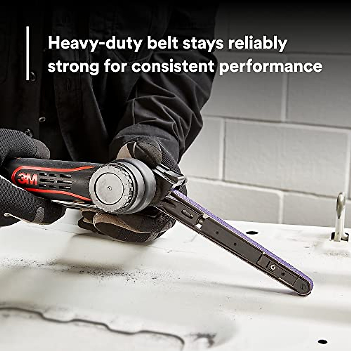 3M Cubitron II File Belt, 33445, 60+ Grit, 1/2 in x 18 in, Pack of 10 File Belts, Resin Bonded, Spot Weld Removal