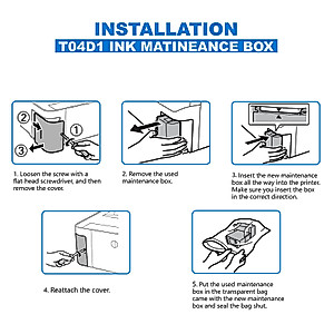 SubliPlus+ T04D1/T04D100 Ink Maintenance Box Replacement for ET-3750 ET-15000 ET-4760 ET-3760 XP-5100 ET-3850 ET-4850 WF-2860 ET-3710 ET-5150 ET-3830 etc. Printers (TO4D1/TO4D100/T04D1/EWMB2) 2 Packs