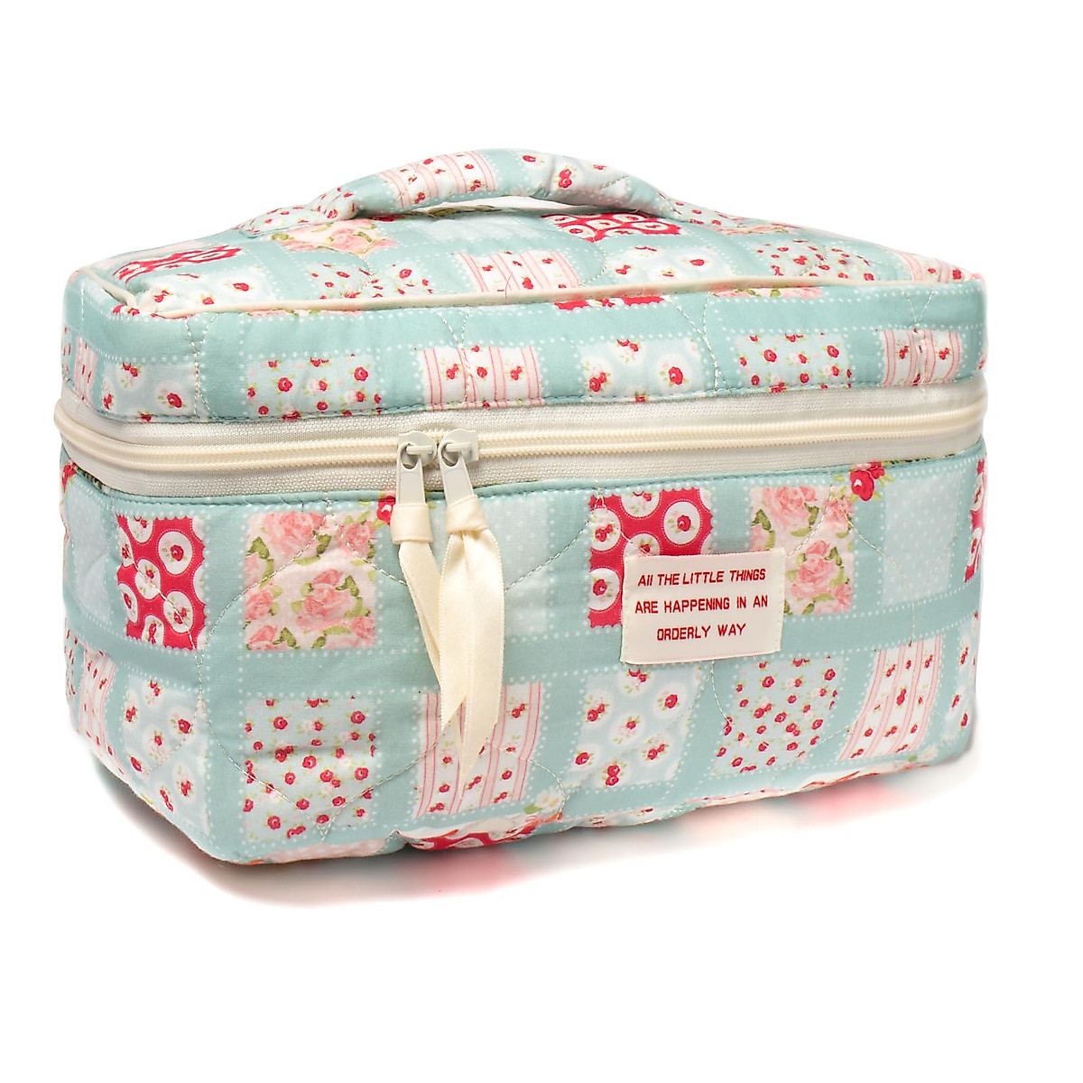 Cotton Makeup Bag Large Travel Coquette Aesthetic Makeup Bag Portable Cosmetic Bag Lightweight Cute Toiletry Bag Kawaii Cosmetic Pouch for Ladies Girls (Sheep)