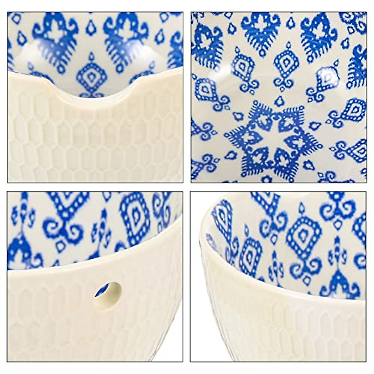 MAGICLULU Ceramic Yarn Bowl for Knitting and Crocheting Yarn Storage Bag for Beginner Crocheter Knitter Craft White