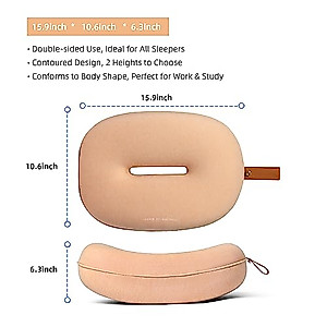backrobo Lumbar Pillow for Office Chair - Multi-Functional Nap Pillow - Supports Lower Back, Neck, and Head for Complete Relaxation,Ideal for Office, Home, and Traveling (Pink)