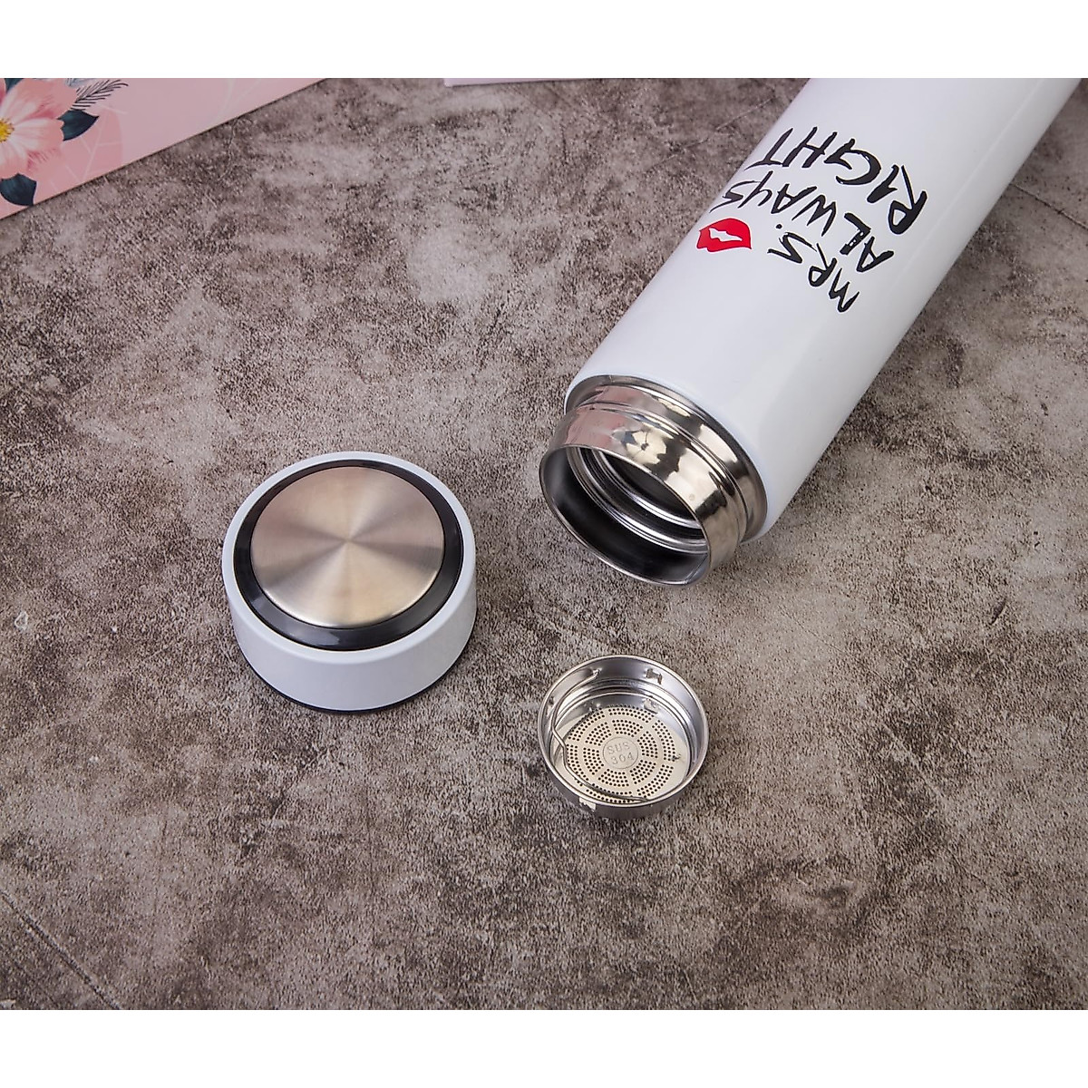 Mr and Mrs Travel Vacuum Tumbler Set - Unique Wedding Gifts For Bride and Groom - His and Hers Anniversary Present - Valentine's day Engagement Gift Idea 15 oz insulated Bottle For Husband Wife