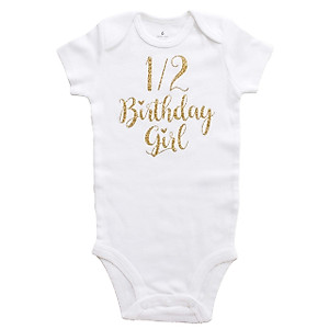 LilPinkGoose Baby Girl Half Birthday Outfit 1/2 Birthday Girl Outfits (Dusty Rose Short Sleeve, 6 Months)