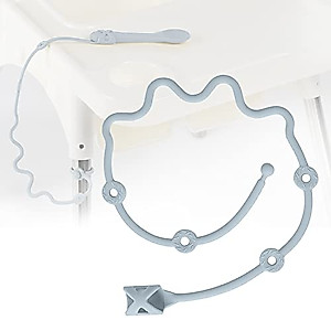 Baby Spoons Self Feeding 6 Month,Toddler Utensils Holder Strap Food Grade Silicone Keep Fork and Spoon Off The Floor Great for Kids,Hook On High Chair（Blue）