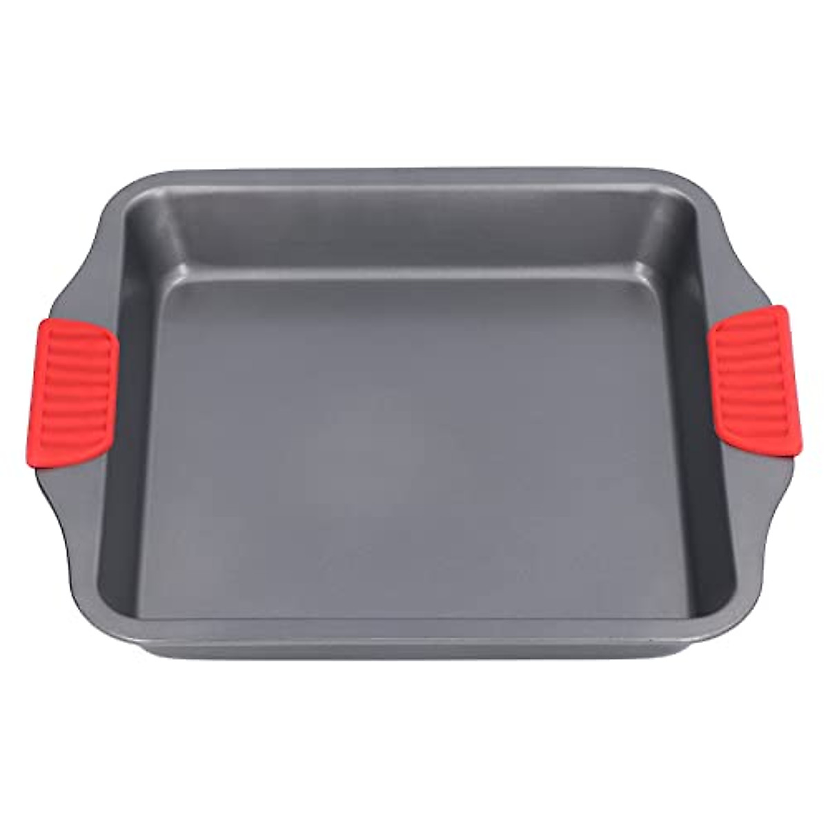 Baking Pan, Carbon Steel Non Stick Oven Baking Sheet Oven Bakeware Baking Set with Silicone Handle Deepened Design Baking Tray for Oven Bakery, Dishwasher Safe(A-106 Quadrate)