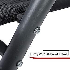 AGESISI Zero Gravity Rocking Chair - Patio Lounge Chair with Detachable Pillow Chaise Lounge Indoor Outdoor Rocking Recliner for Yard Pool Sunbathing Beach Lawn, Black