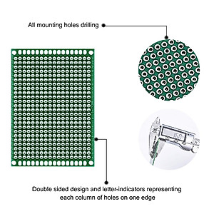 Smraza 104pcs Double Sided PCB Board Kit, Prototype Boards for DIY Soldering and Electronic Project Circuit Boards Compatible with Arduino Kits, 30PCS 40 Pin 2.54mm Male and Female Header Connector
