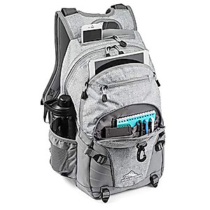 High Sierra Loop Backpack, Travel, or Work Bookbag with tablet sleeve, One Size, Silver Heather