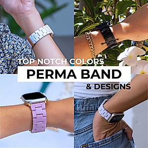 Solace Bands Lightweight Perma Watch Band - Compatible with Apple Watch Bands for Women and Men, iWatch Bands for 38mm 40mm 41mm 42mm 44mm 45mm 49mm Ultra, SE and Series 8 7 6 5 4 3 2 1 (Matte Solid)