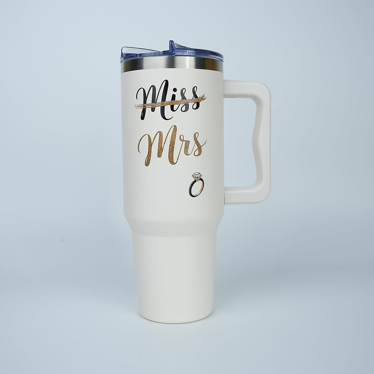 FROOBLEQUIRK 40oz Stainless Steel Tumbler - Insulated Water Bottle, Miss to Mrs Cup, Bridal Shower & Engagement Gift, Wedding & Bachelorette Party Present