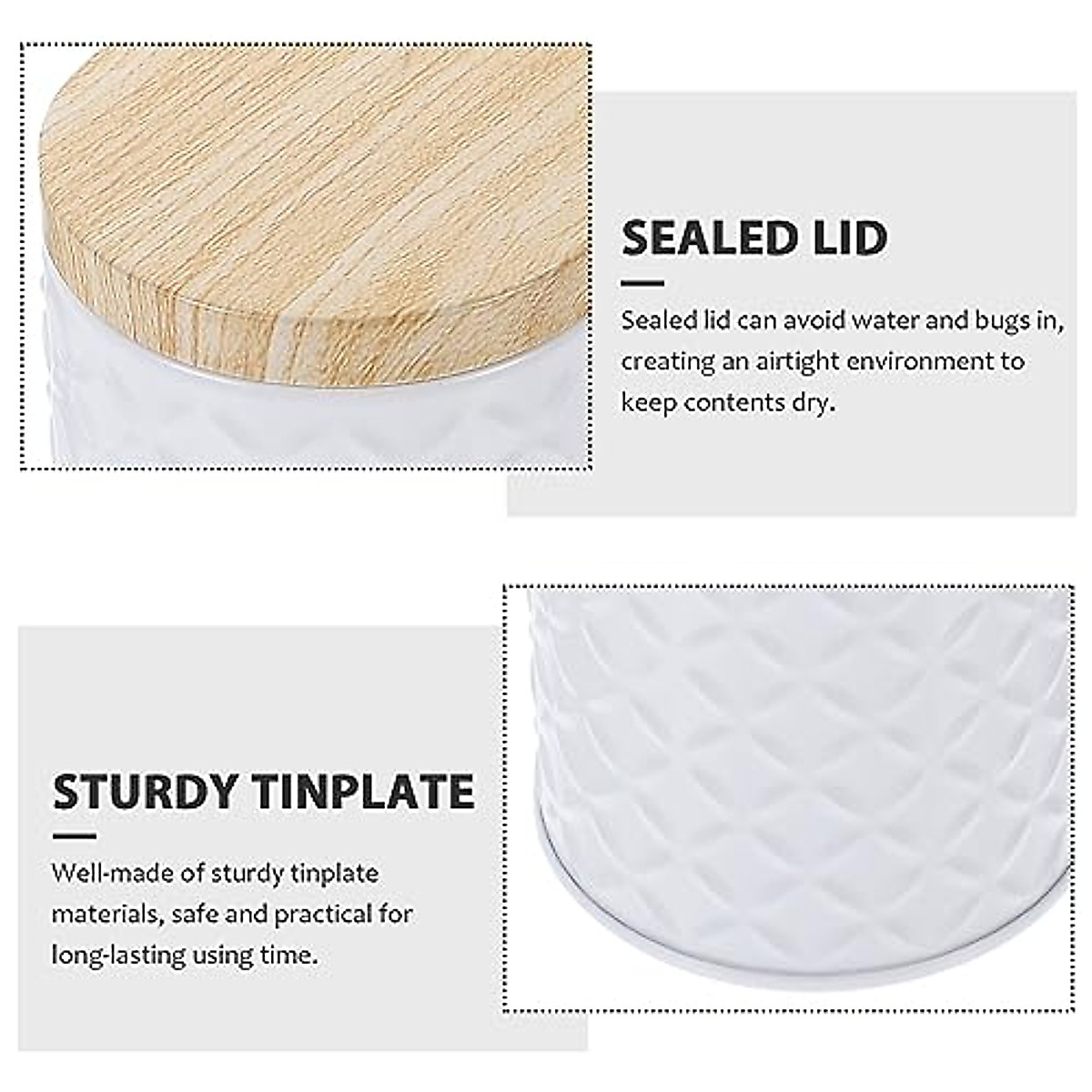 Cabilock 2pcs Tea Tin Canisters Metal Jar Airtight Candy Box Cookie Tins Empty Candle Tin Tea Bag Organizer Box Round Jewelry Boxes Kitchen Storage Containers for Sugar Tea