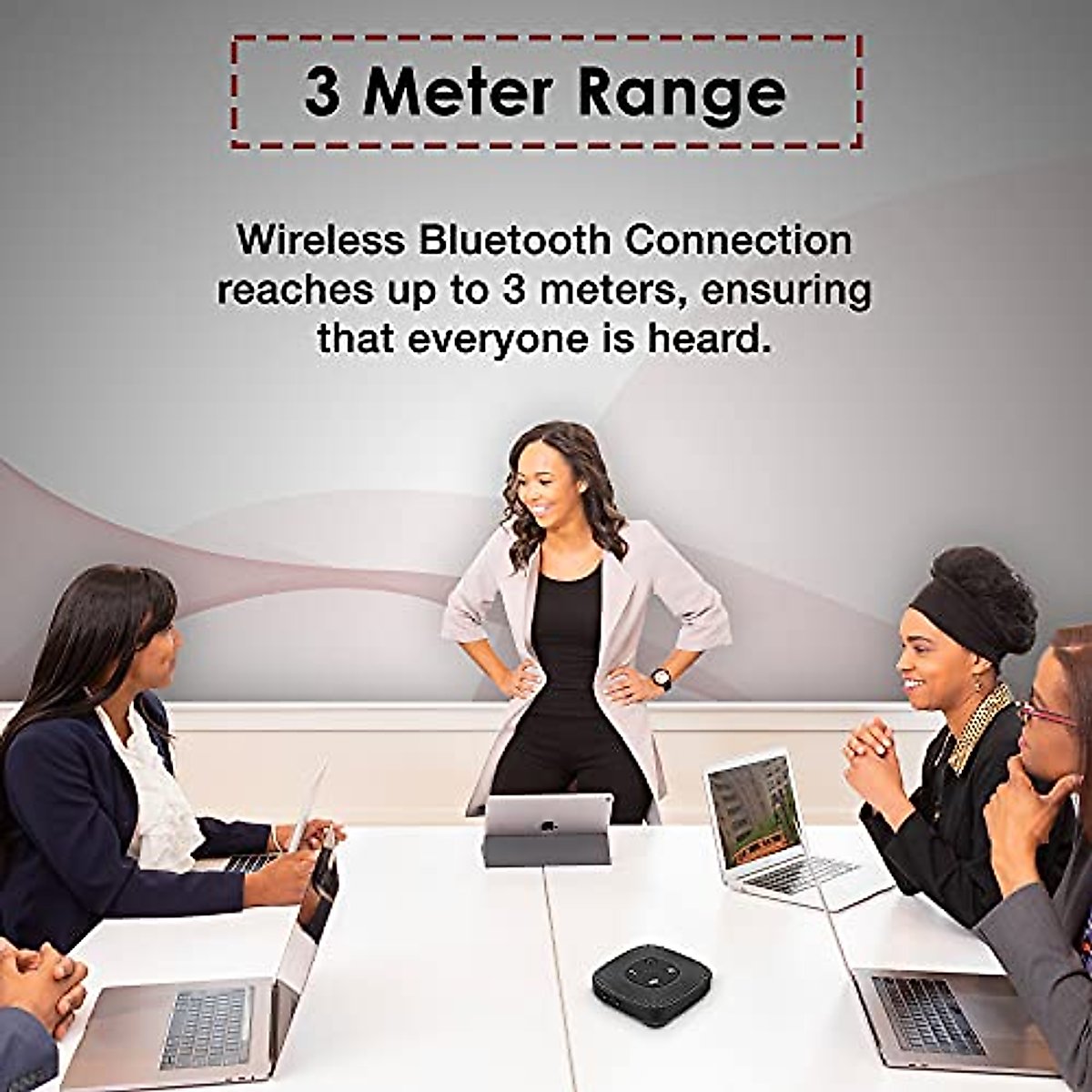 CA Essential Speakerphone SP-2000 - USB and Bluetooth Speakerphone, Clear Sound, 360 Degree Noise Cancelling Microphone with 3m Range, 66 Ft BT Wireless Range, by Cyber Acoustics
