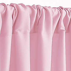 Hiasan Pink Backdrop Curtains for Parties, Polyester Photography Backdrop Drapes for Baby Shower, Wedding Decorations, 5ftx10ft, Set of 2 Panels