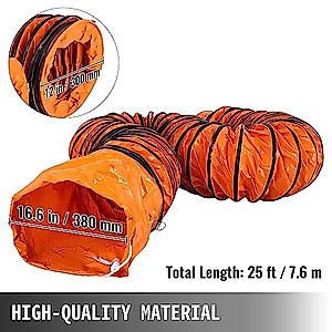 VEVOR 25FT PVC Flexible Duct Hosing for 12 INCH Utility Blower Exhaust Fan (12IN 25FT)