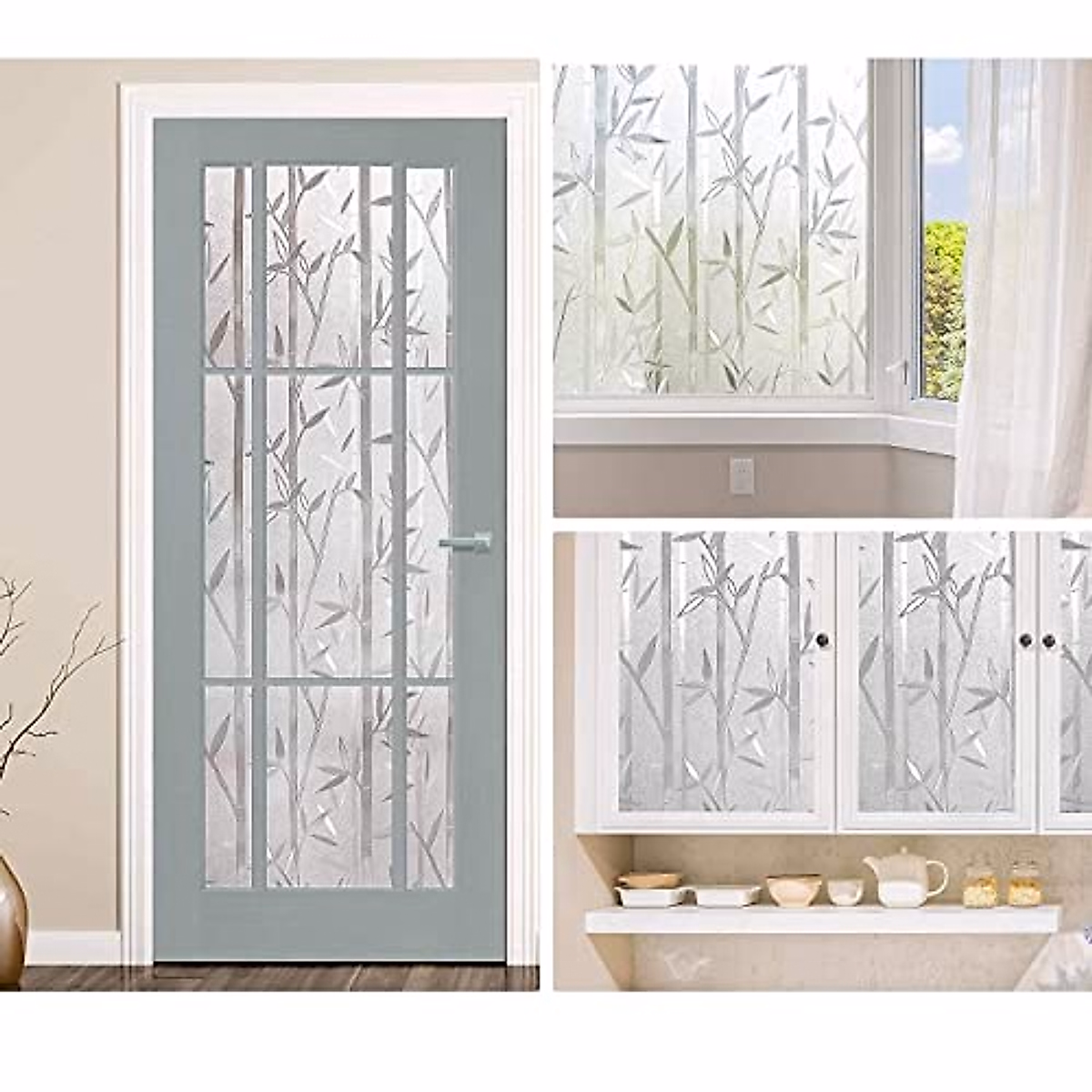 YUTR Window Film Glass Decor Films Frosted Privacy Covering Door Cling Removable Decal Stickers for Home (Color : As Shown, Size : 90x300 cm)