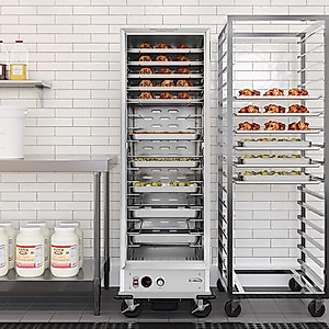 KoolMore 33 in. Commercial Non-Insulated Heated Holding Cabinet with Wire Racks and Glass Door in Silver, UL and NSF Listed (KM-CH36-WNGL)