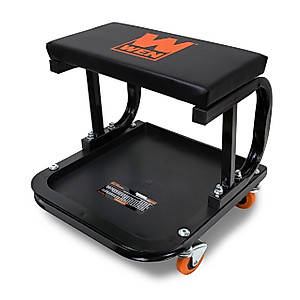 WEN Pneumatic Rolling Mechanic Stools with Padded Seats and Storage