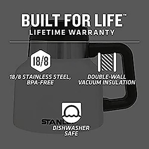 Stanley 10-02873-037 The Tough-To-Tip Admiral's Mug Hammertone Green 20OZ / .59L