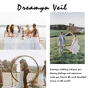 Acenail 2 Tiers Bride Wedding Veil Waist Veil Short Lace Edge Veil with Comb Bridal Tulle Hair Accessories for Brides(Ivory)