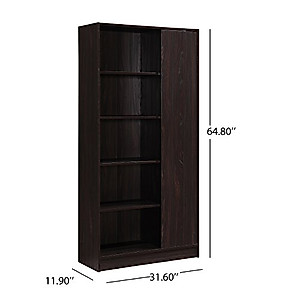 Christopher Knight Home Amelia Mid-Century Faux Wood Bookcase, Walnut Finish